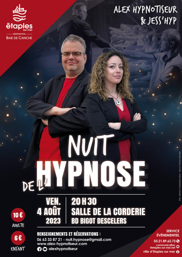 Nuit de l'Hypnose - Étaples 2023 - Spectacle Hypnose - Alex Hypnotiseur Nuit de l'Hypnose - Étaples 2023 - Spectacle Hypnose - Alex Hypnotiseur